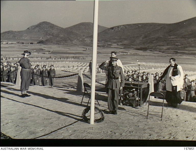 Pusan, Korea. 1954-11-08. During a memorial service at the United ...