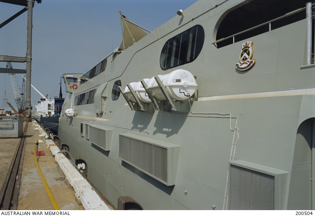 Darwin, NT. 19 September 1999. A view along the port side HMAS Jervis ...