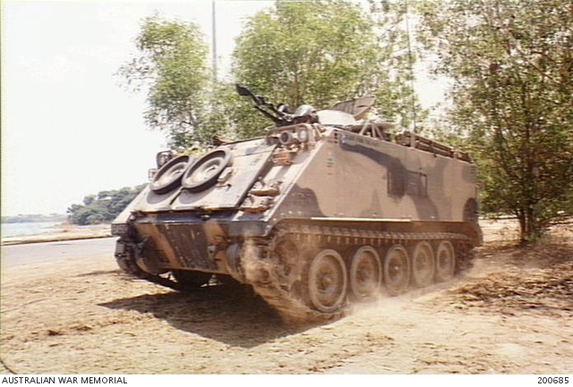 Darwin, NT. 23 September 1999. An M113A1 Armoured Personnel Carrier ...