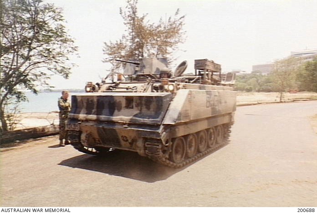 Darwin, NT. 23 September 1999. An M806A1 Armoured Recovery Vehicle ...