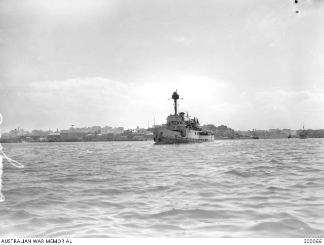 SYDNEY, NSW. 1942-12. PORT BOW VIEW OF THE AUXILIARY ANTI SUBMARINE ...
