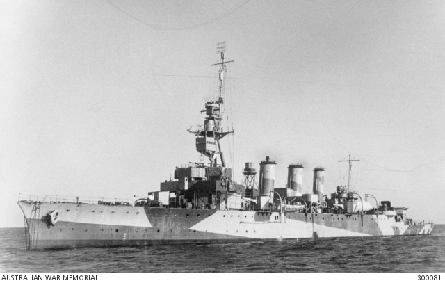 PORT BOW VIEW OF THE CRUISER HMAS ADELAIDE. SHE IS SHOWN IN HER THIRD ...