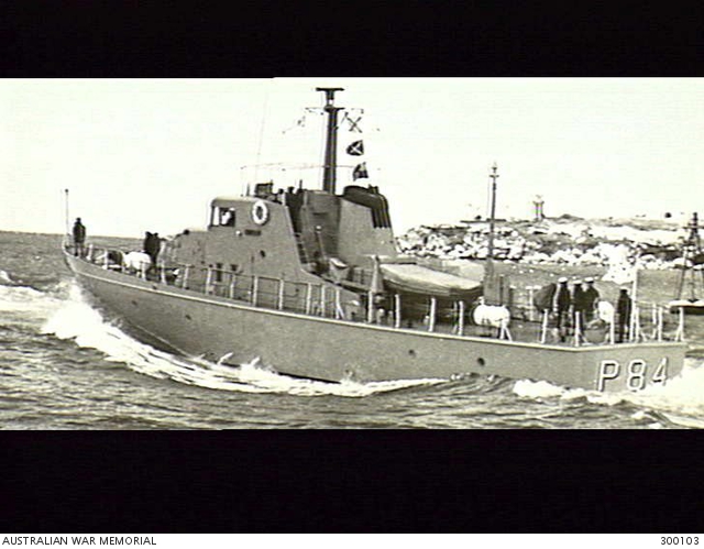 SYDNEY, NSW. 1967-12-21. PORT QUARTER VIEW OF THE PATROL BOAT HMAS ...