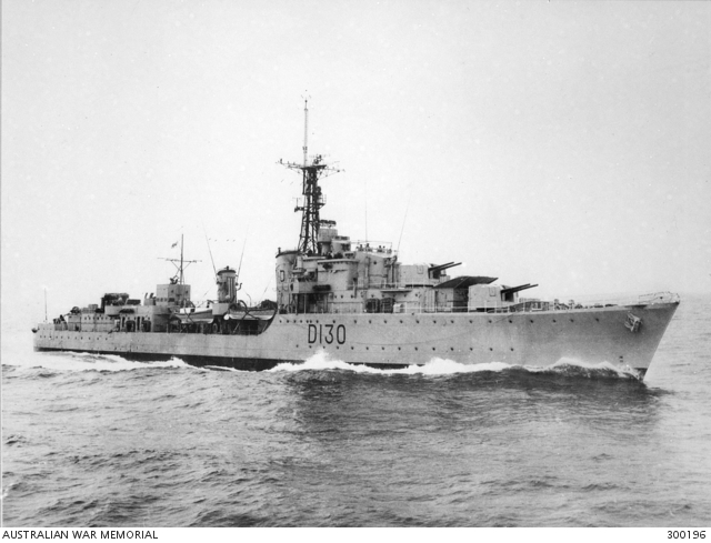 1952-11-27. STARBOARD BOW VIEW OF THE TRIBAL CLASS DESTROYER HMAS ...