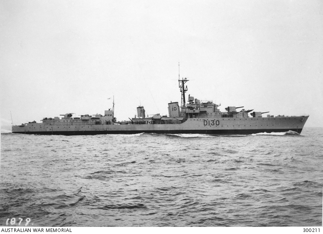 1952-11-27. STARBOARD SIDE VIEW OF THE TRIBAL CLASS DESTROYER HMAS ...