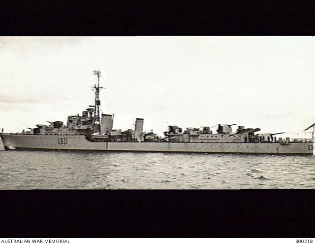 1949-4-4. PORT QUARTER VIEW OF THE DESTROYER HMAS ARUNTA IN HER FINAL ...