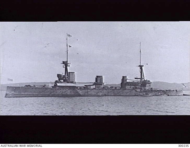 C. 1913. PORT BROADSIDE VIEW OF THE BATTLECRUISER HMAS AUSTRALIA (I ...