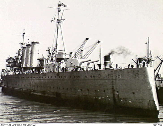 BARROW-IN-FURNESS, ENGLAND. 1955-07. STERN VIEW OF THE HEAVY CRUISER EX ...