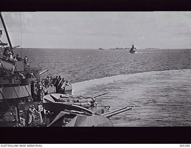 1944-09. THE HEAVY CRUISER HMAS AUSTRALIA (II) SEEN FROM HER NEAR ...