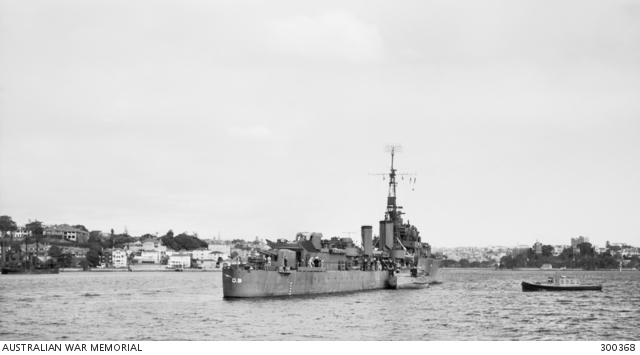 SYDNEY, NSW. 1945-07-09. STERN VIEW OF THE DESTROYER HMAS BATAAN (EX ...