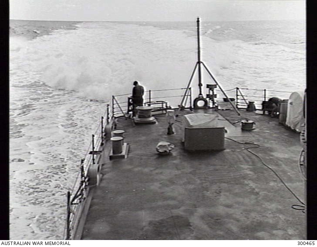 THE QUARTERDECK OF THE GUIDED MISSILE DESTROYER HMAS BRISBANE (II). THE ...