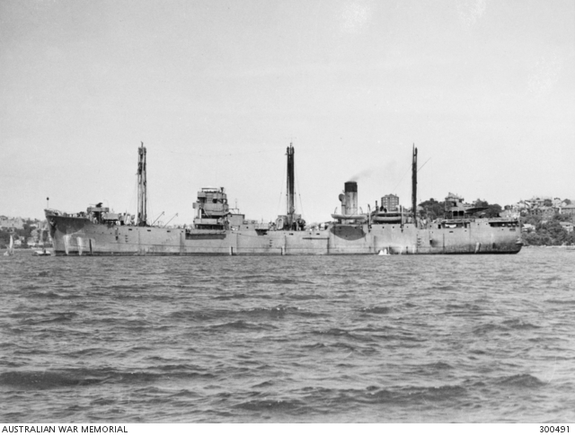 SYDNEY, NSW. 1943-01. PORT BROADSIDE VIEW OF THE AUXILIARY MINELAYER ...