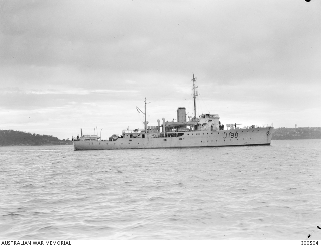 SYDNEY, NSW. 1941. STARBOARD SIDE VIEW OF THE CORVETTE HMAS BURNIE ...