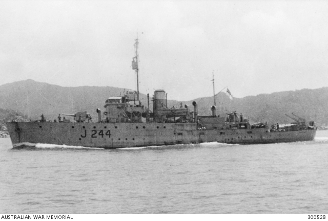 Port Broadside View Of The Auxiliary Minesweeper Hmas Castlemaine J244