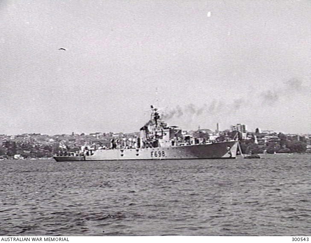SYDNEY, NSW. STARBOARD SIDE VIEW OF THE FRIGATE HMAS CONDAMINE (F698 ...