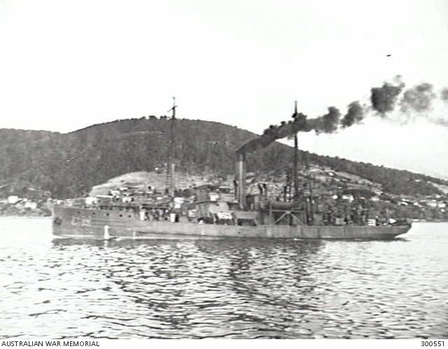PORT BOW VIEW OF THE AUXILIARY MINESWEEPER HMAS COOMBAR (CM). HER ...