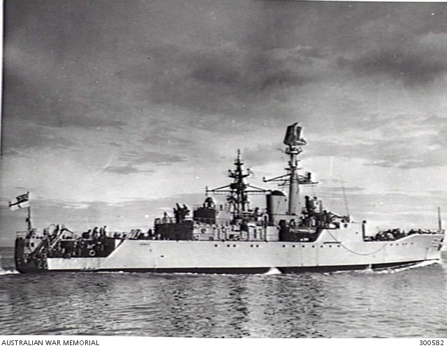 1965. STARBOARD QUARTER VIEW OF THE FRIGATE (EX DESTROYER ESCORT) HMAS ...