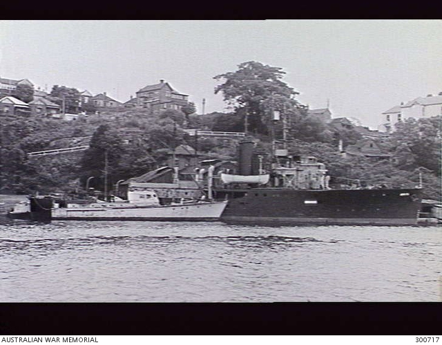 SYDNEY, NSW. 1951-01-27. THE CORVETTES EX-HMAS GOULBURN WITH EX-HMAS ...