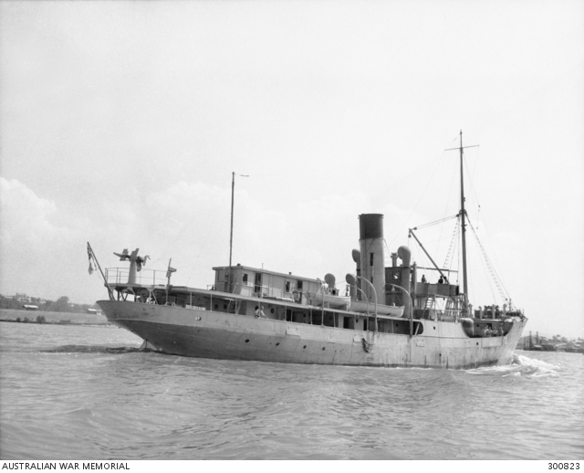 BRISBANE, QLD. 1944-03-15. STARBOARD QUARTER VIEW OF THE PILOT VESSEL ...