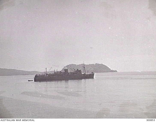 HUMBOLDT BAY, HOLLANDIA. 1944-09. STARBOARD SIDE VIEW OF THE LANDING ...