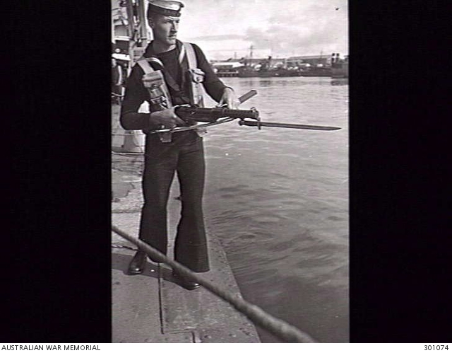 Williamstown, Vic. 1944. H1785 AB Peter Lapthorne, a crew member of the ...