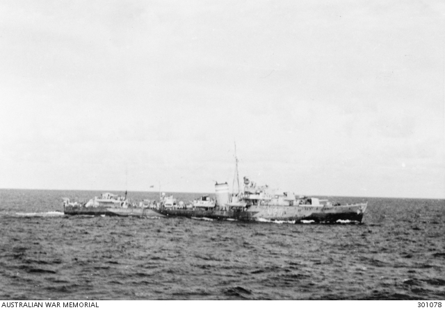 C.1942. STARBOARD SIDE VIEW OF THE DESTROYER HMAS NEPAL. NOTE THE ...