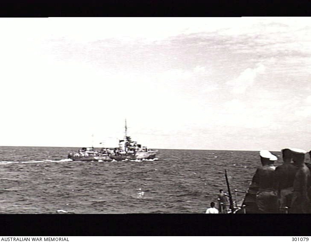 C.1942. STARBOARD QUARTER VIEW OF THE DESTROYER HMAS NEPAL. NOTE THE ...