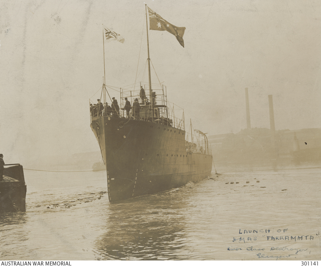 GLASGOW, SCOTLAND. 1910-02-09. BOW VIEW OF THE DESTROYER HMAS ...