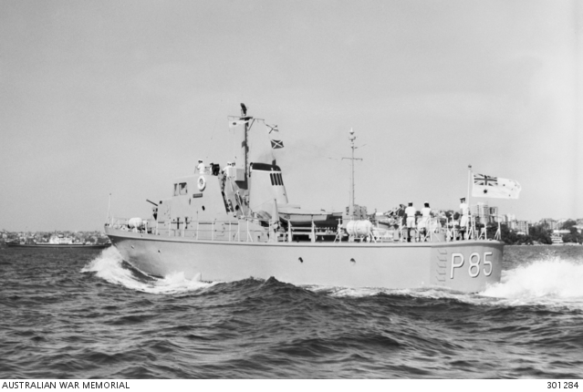SYDNEY, NSW. 1968. PORT QUARTER VIEW OF THE PATROL BOAT HMAS SAMARAI ...