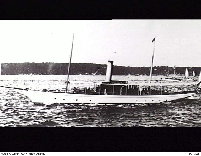 C. 1913. PORT SIDE VIEW OF THE STEAM YACHT ENA WHICH, IN 1917, WAS ...