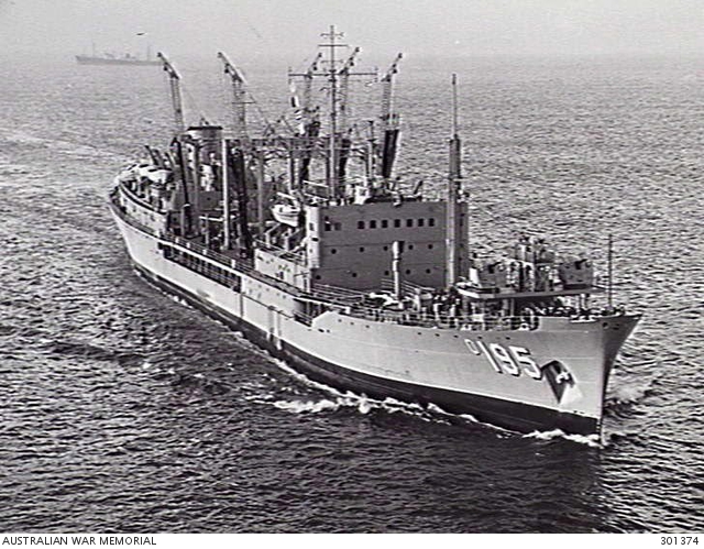 1970. STARBOARD BOW VIEW OF THE FLEET REPLENISHMENT TANKER HMAS SUPPLY ...