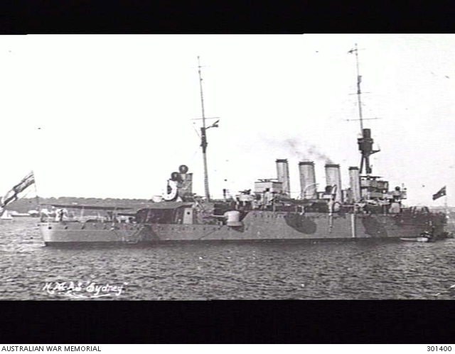 SYDNEY, NSW. 1925. STARBOARD QUARTER VIEW OF THE CRUISER HMAS SYDNEY (I ...