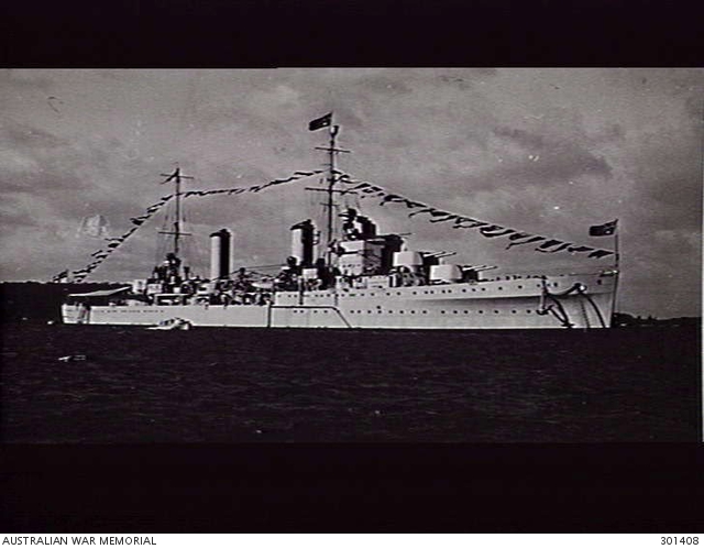 C.1937. STARBOARD SIDE VIEW OF THE CRUISER HMAS SYDNEY (II) (EX HMS ...