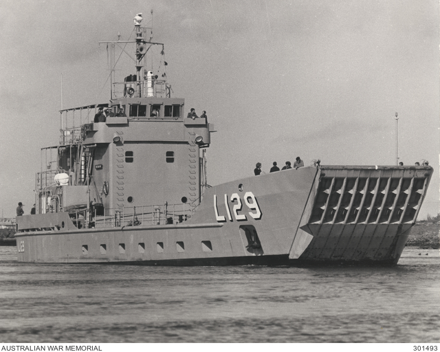 C.1974. STARBOARD SIDE VIEW OF THE LANDING CRAFT HMAS TARAKAN (II ...