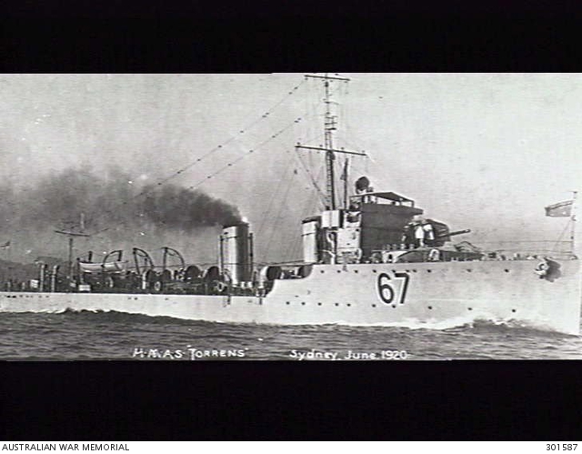 SYDNEY, NSW. C.1920-06. STARBOARD SIDE VIEW OF THE DESTROYER HMAS ...