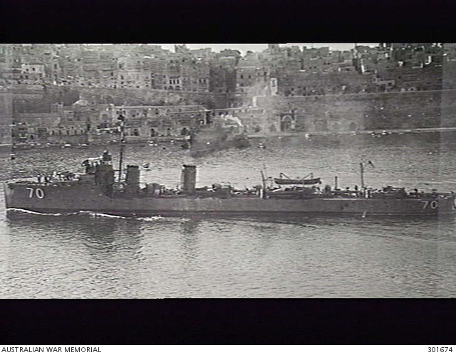 MALTA. 1917. PORT SIDE VIEW OF THE DESTROYER HMAS WARREGO (I) (70 ...