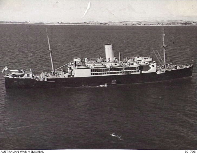 1940-03-04. AERIAL STARBOARD SIDE VIEW OF THE ARMED MERCHANT CRUISER ...