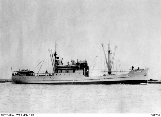 STARBOARD SIDE VIEW OF THE CARGO VESSEL YANDRA BEFORE BEING TAKEN UP BY ...