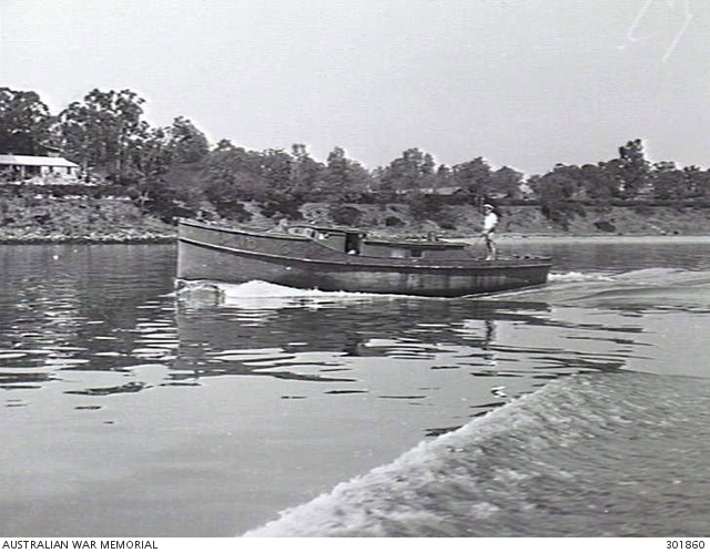 BRISBANE, QLD. 1944-10. PORT SIDE VIEW OF THE MOTOR LAUNCH HMAS COLWOOD ...