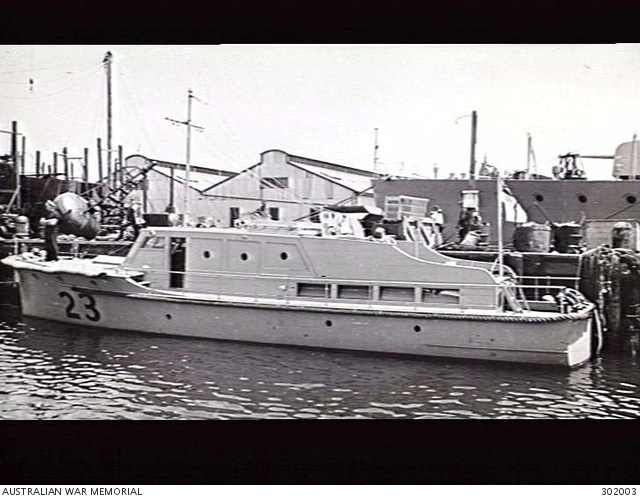 PORT QUARTER VIEW OF THE NAVAL AUXILIARY PATROL VESSEL HMAS TASMA (23 ...