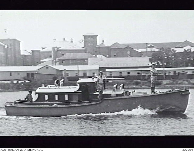 BRISBANE, QLD, 1944-03-15. STARBOARD SIDE VIEW OF THE BARGE NO 180 ...