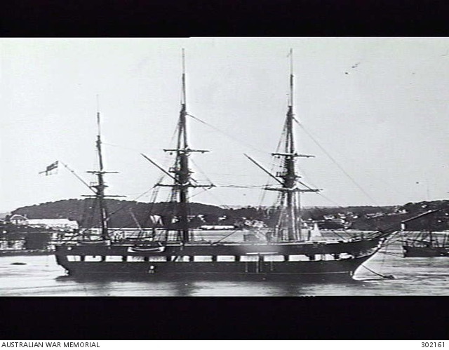 SYDNEY, NSW. 1872. STARBOARD THE SCREW CORVETTE HMS CLIO. SHE IS FLYING ...