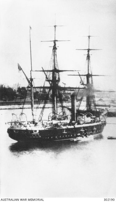 SYDNEY, NSW. STARBOARD QUARTER VIEW OF THE SCREW SLOOP HMS ESPIEGLE ...
