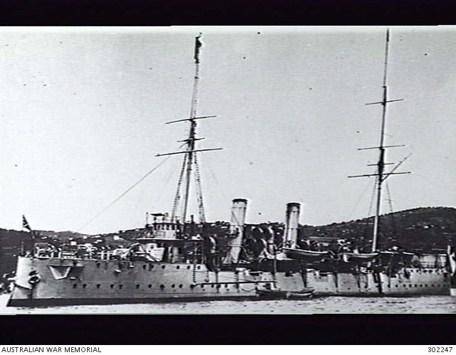 TOULON, FRANCE. 1902. PORT BOW VIEW OF THE THIRD CLASS PROTECTED ...