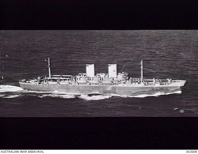 1944-10-31. AERIAL STARBOARD SIDE VIEW OF THE TRANSPORT USS GENERAL ...