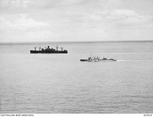 THE UNITED STATES TRANSPORT, USAT HOLBROOK (LEFT) AND THE DESTROYER USS ...