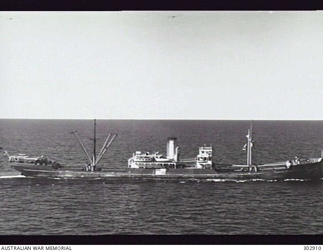 1941-08-03. STARBOARD SIDE VIEW OF THE NORWEGIAN MERCHANT VESSEL MV ...