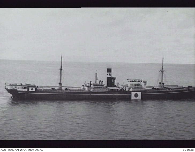C.1940. STARBOARD SIDE VIEW OF THE JAPANESE CARGO VESSEL SS BURMA MARU ...