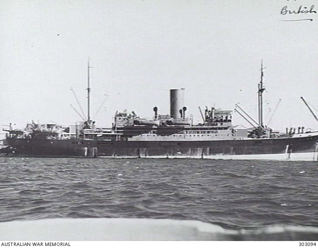 1941-01-02. STARBOARD SIDE VIEW OF THE TRANSPORT MV CHARON WHICH ...