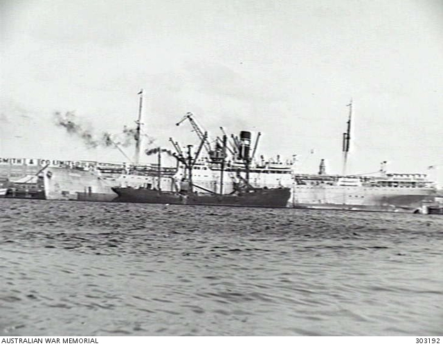 FREMANTLE, WA. 1948-11-01. PORT SIDE VIEW OF THE PANAMANIAN CARGO ...